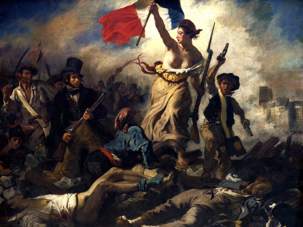 La Liberté Guidant Le Peuple By Eugène Delacroix Painting From 1830