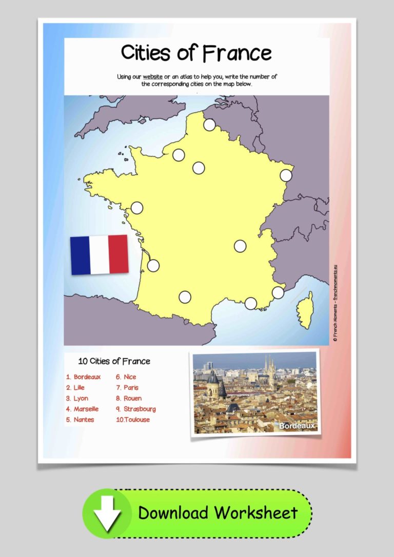 Free Geography of France Worksheets - French Moments
