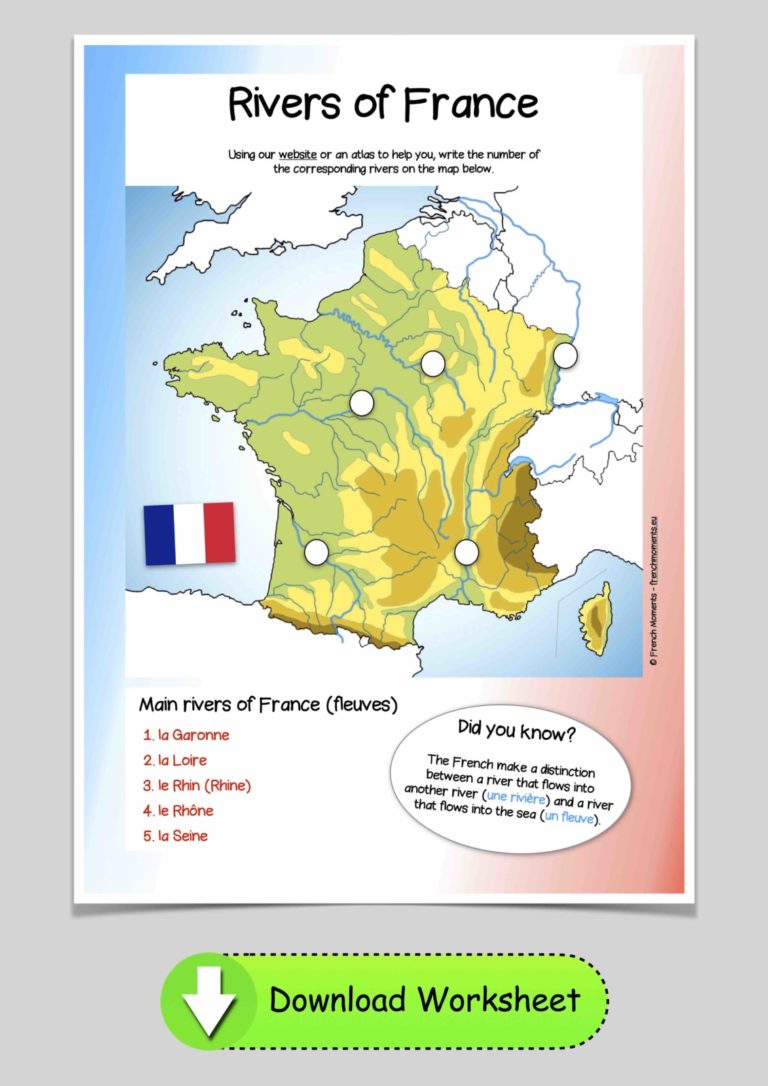 Free Geography of France Worksheets - French Moments