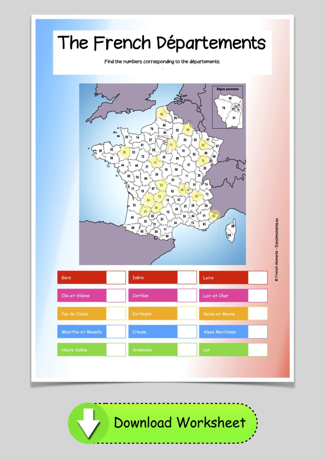 Free Geography of France Worksheets - French Moments