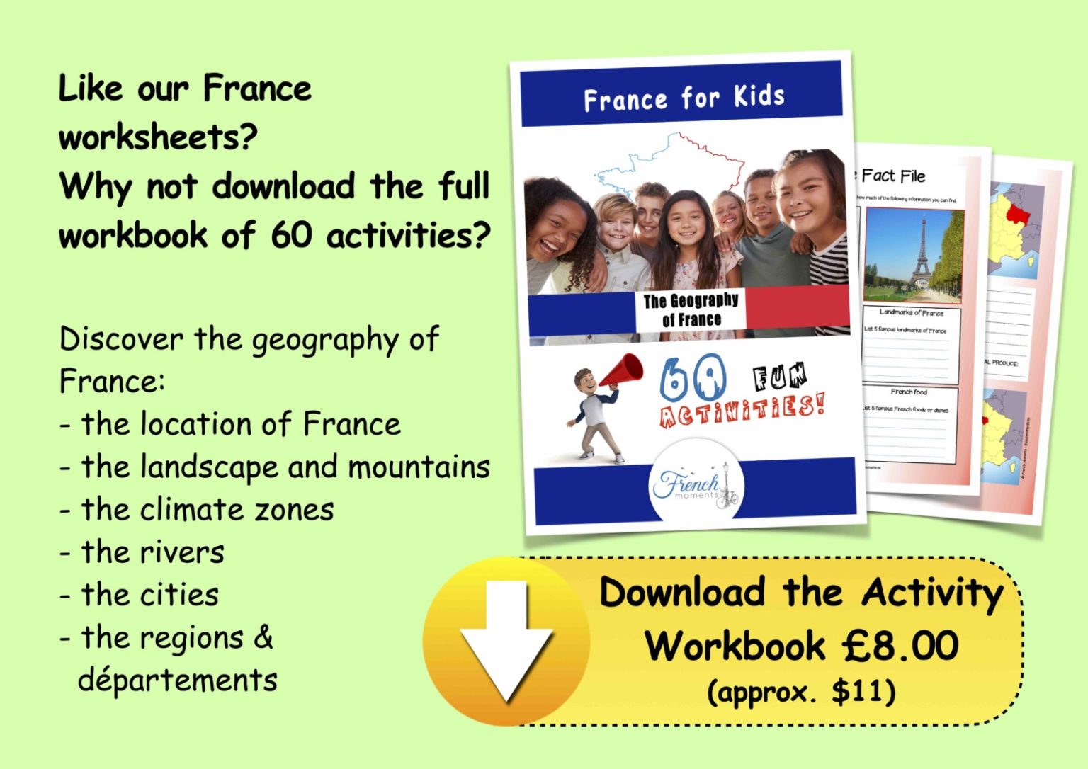 Free Geography of France Worksheets - French Moments