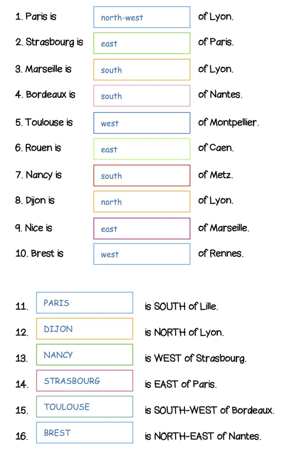 Geography of France Answers - French Moments